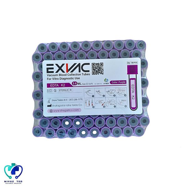 لوله خون گیری وکیوم CBC-K2 3ml Exvac - نیاز طب سلامت ایرانیان